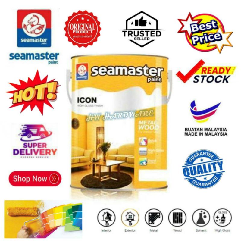 SEAMASTER ICON HIGH GLOSS FINISH 5 LITER Wood & Metal Paint Icon Oil ...