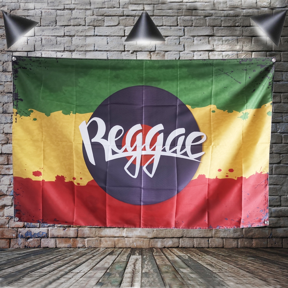 REGGAE Flag Banner Jamaica Bob Marley Music Rock Band Home Decoration ...