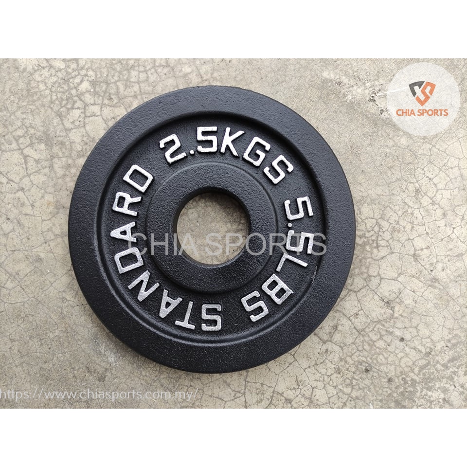 5.5LB / 2.5KG Olympic Weight plate 5cm Black Cast Iron Plates Dumbbell ...