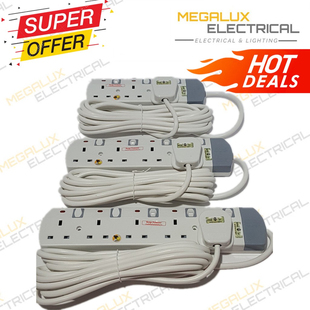 [SIRIM]2 / 5MTR WHITE SERIES Portable Extension Trailing Socket ...