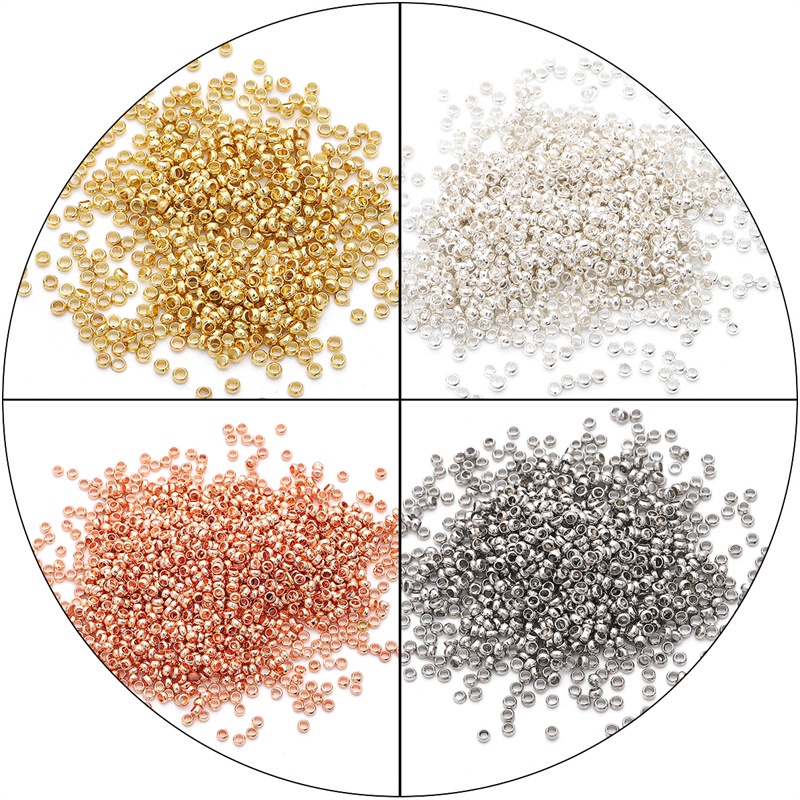 100 Positioning Beads 2/2.5mm Electroplating Copper DIY Bracelet ...