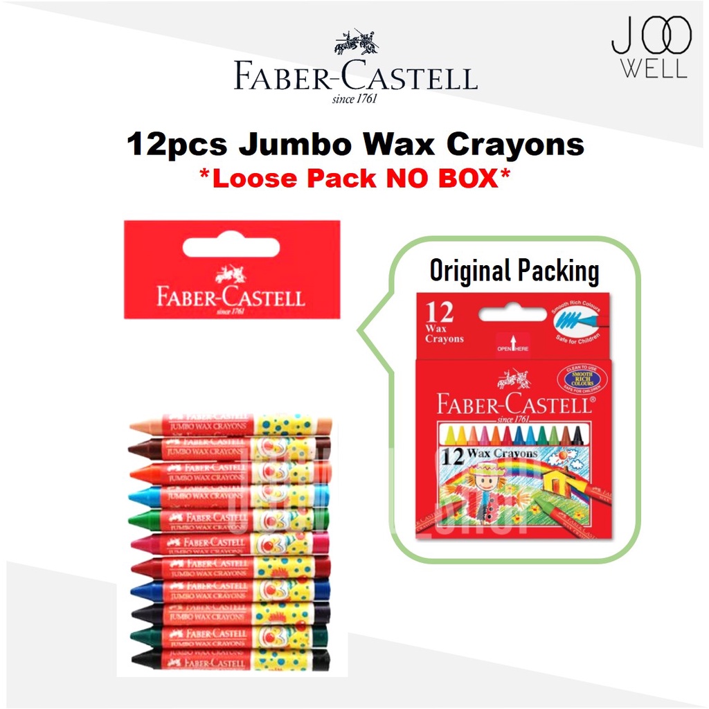 Faber-Castell 12pcs Jumbo Wax Crayons *LOOSE PACK* (No Box) | Shopee ...