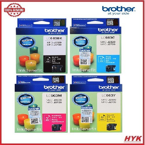 Brother ORIGINAL LC663 Ink Black Cyan Magenta Yellow | Shopee Malaysia