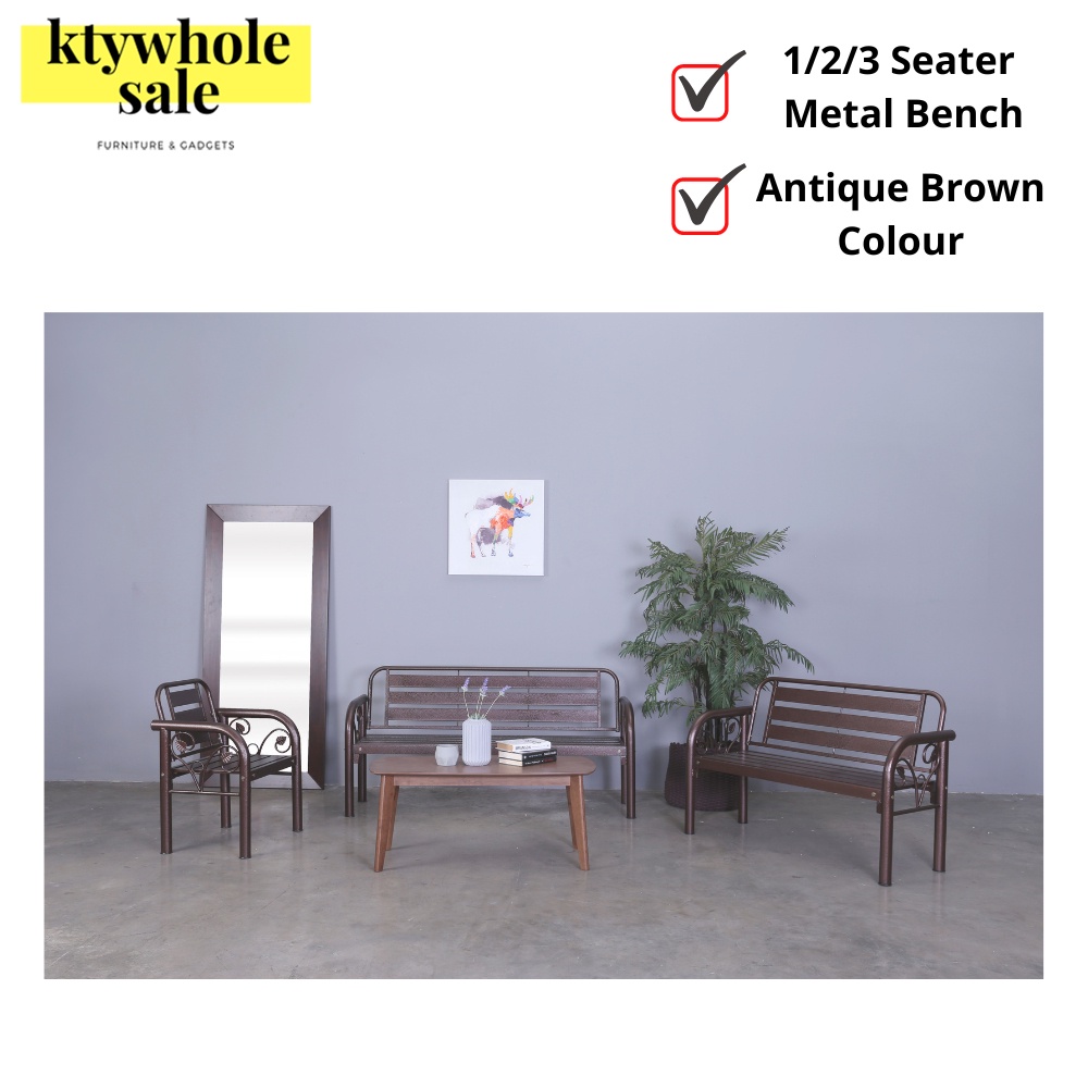 KTY Garden Chair Bench HAMIDA 1 SEATER/2 SEATER/3 SEATER / 1.1M METAL TABLE / SIDE TABLE / Metal ...