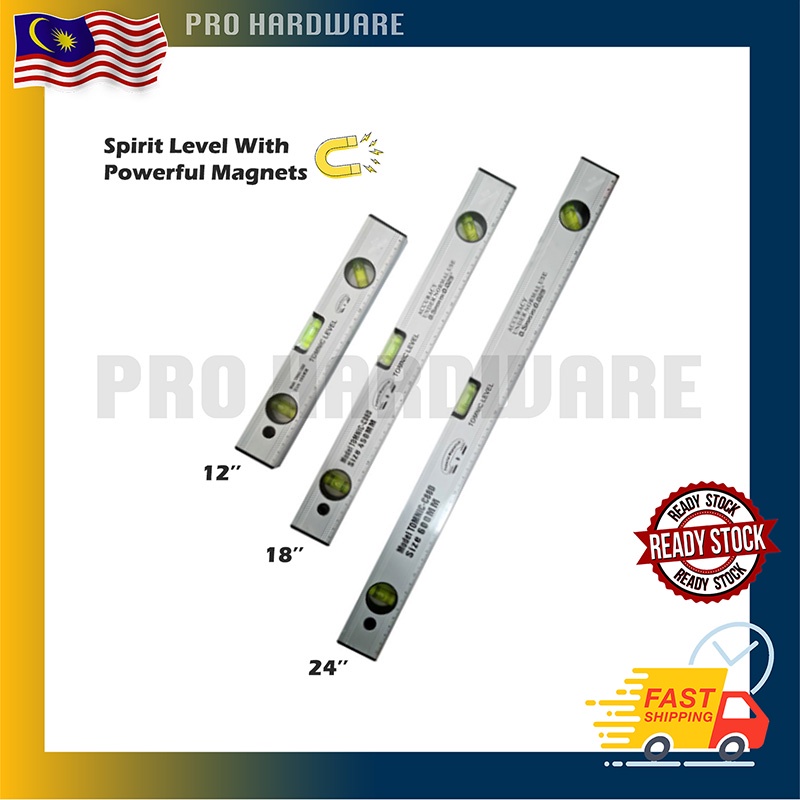 TOMNIC Aluminium Water Level / Strong Magnetic Spirit Level Ruler ...