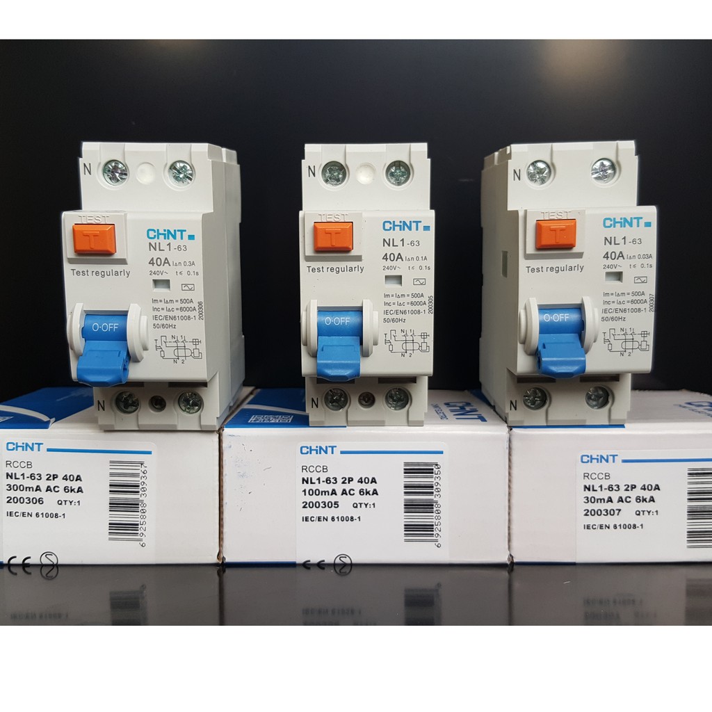 CHINT RCCB ELCB Earth leakage circuit Breaker NL1-63 30ma 100ma 300ma ...