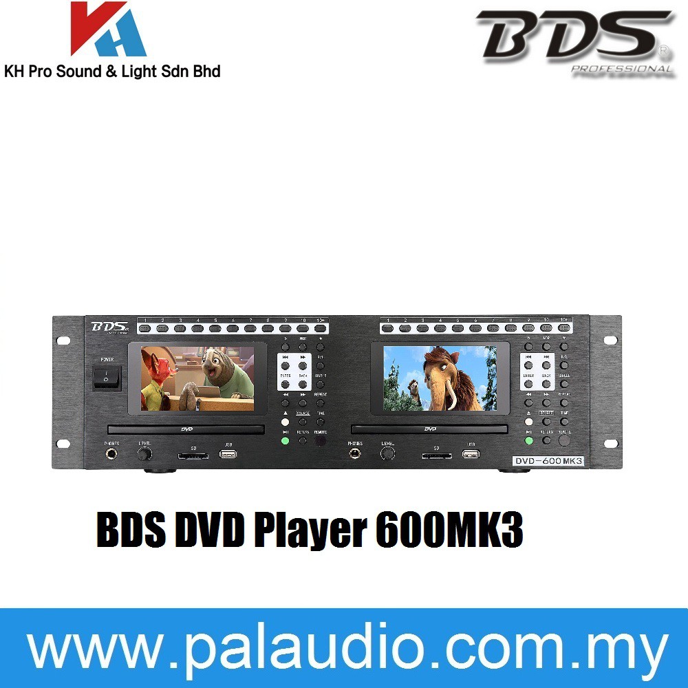 BDS DVD-600Mk3 Rack Dual Dvd Player 4.3Inch Tft Dts Dolby 3U Rack ...