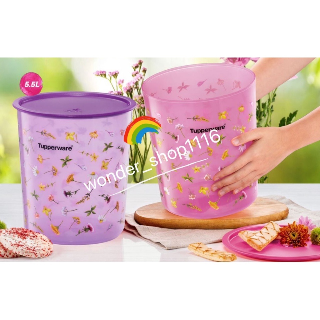 Tupperware Spring Bloom Maxi Canister 5.5L / One Touch / OT Large 5.5L | Shopee Malaysia