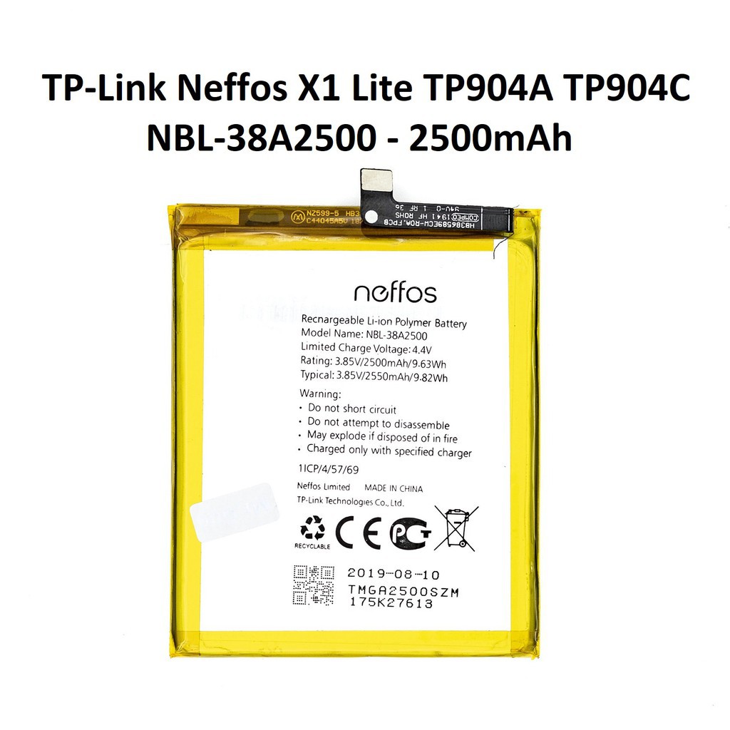 Battery TP-Link Neffos X1 Lite TP904A TP904C - NBL-38A2500 - 2500mAh | Shopee Malaysia