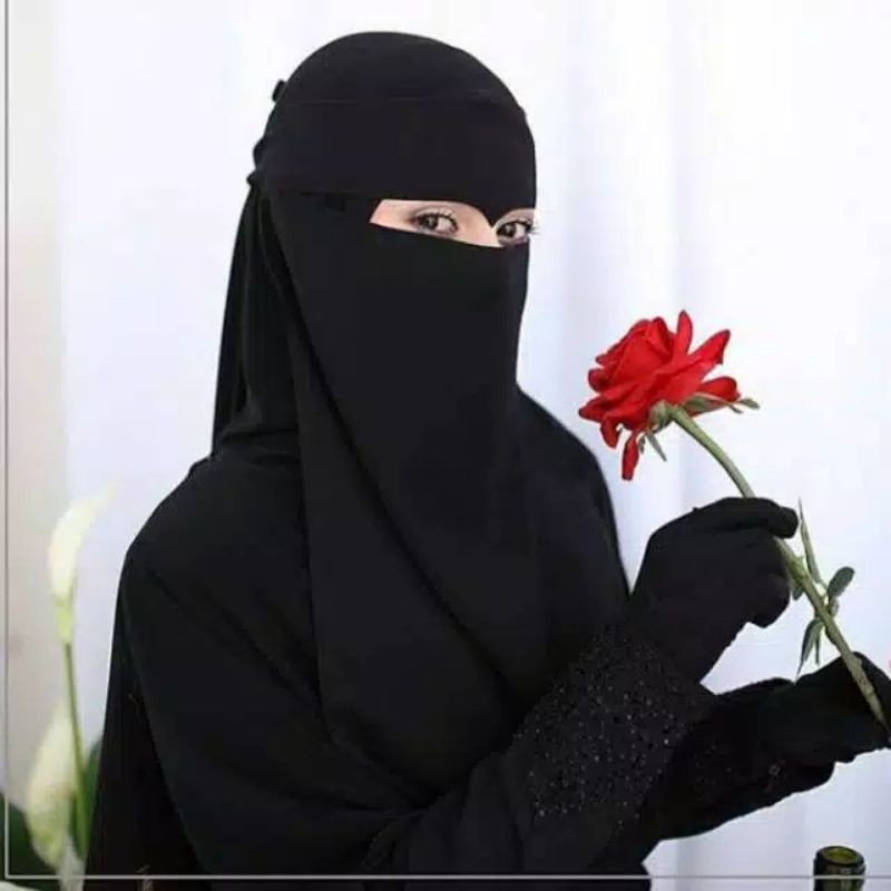 HITAM Niqab EAGLE CHIFFON/BANDANA BLACK CADAR/NIQOB YAMAN PREMIUM ...