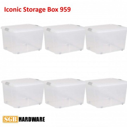 6 x Felton - Iconic Storage Box With Wheel (FSB-959) - Clear | Shopee ...