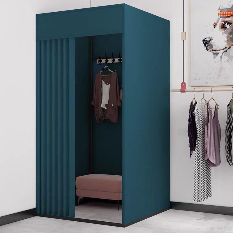 Mobile stall fitting room door curtain track clothing store display ...