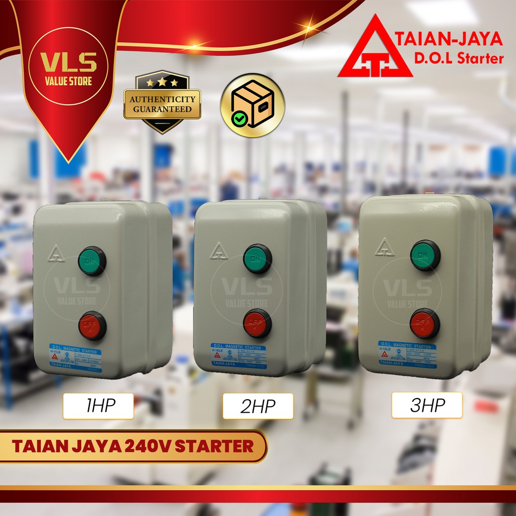 TAIAN JAYA DOL MAGNETIC STARTER 1HP 2HP 3HP 【SINGLE PHASE 240V ...