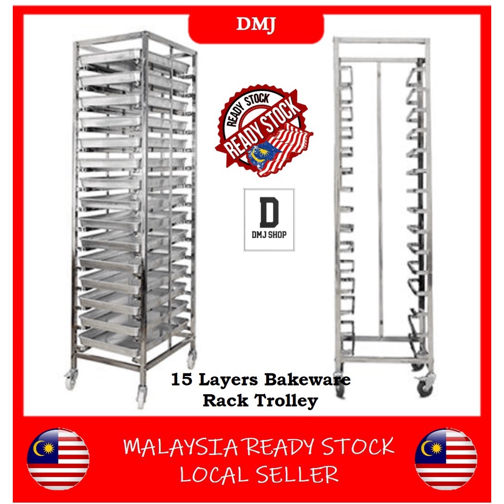 15layer Stainless Steel Bakeware Rack Trolley Cooling Rack Bread Rack ...