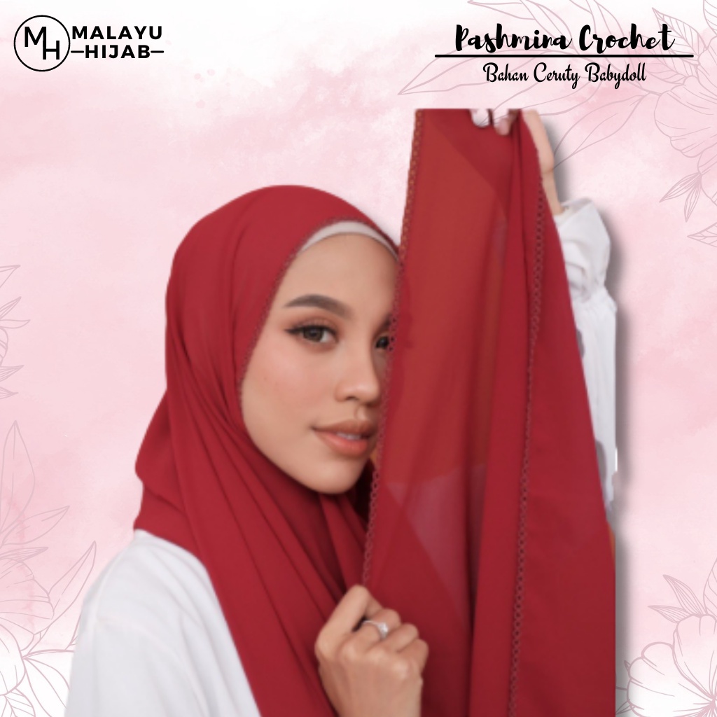 MERAH Malayu Hijab Hijab Hijab Pashmina Hijab Crochet Fashion Muslim ...