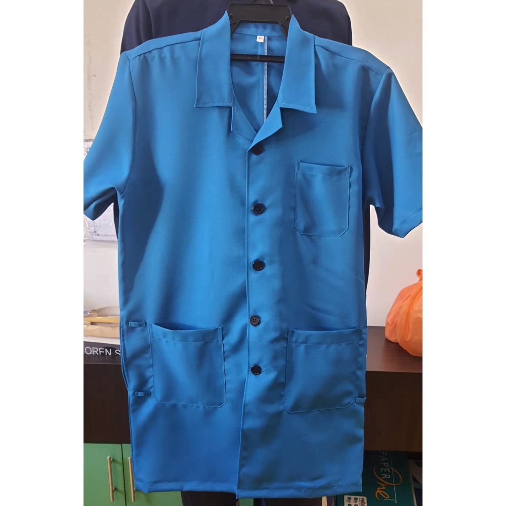 Lab Coat Blue Colour Uniform Lab Coat | Shopee Malaysia