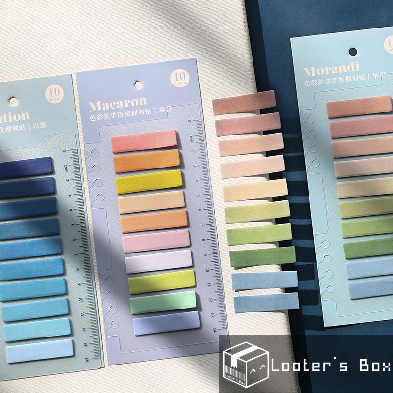 100 Sheets Morandi Multipurpose Gradient Index Sticky Note + Ruler (Q ...