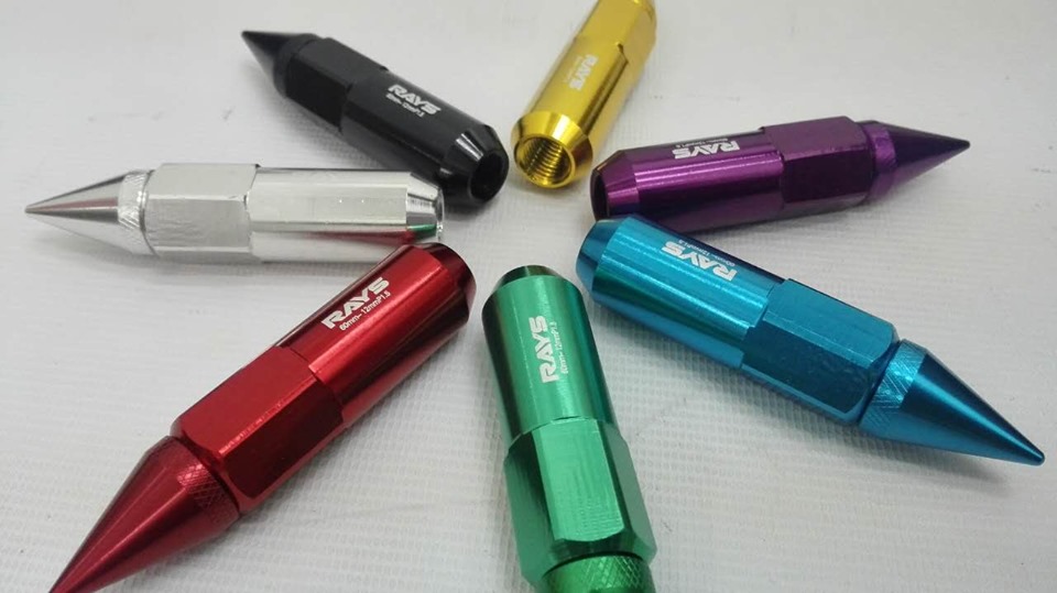 Rays Bullet Spike Racing Wheel Nut Steel besi 60mm+30mm long 1.5mm X ...