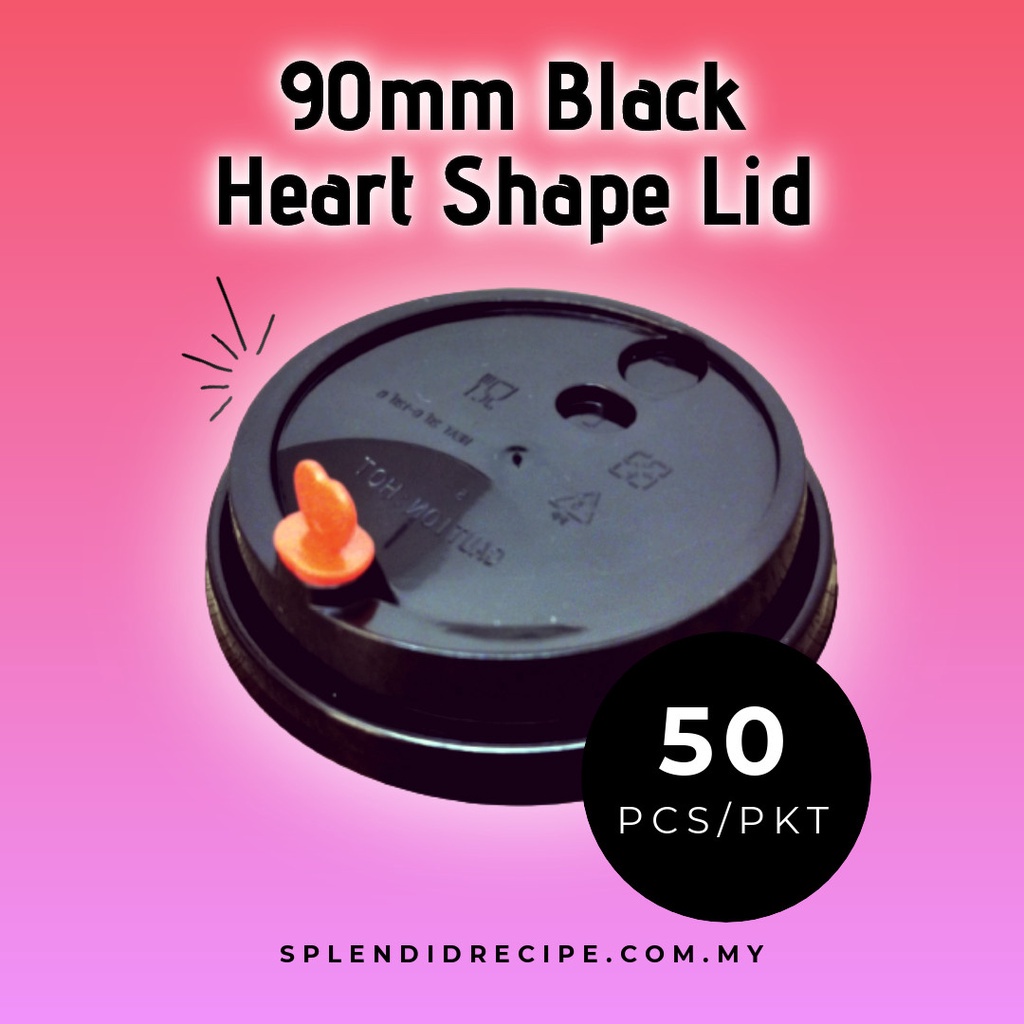 90mm Heart Shape Lids for 12oz/16oz/22oz 90mm PP Injection Cup ( 50 pcs ...