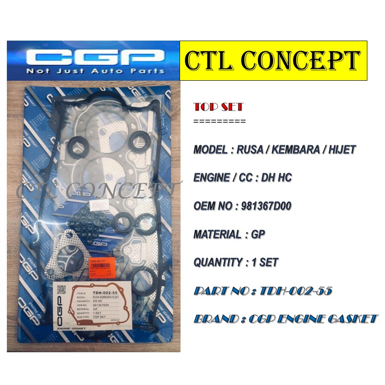 TOP SET GASKET PERODUA RUSA / KEMBARA / HIJET ( CGP ) | Shopee Malaysia