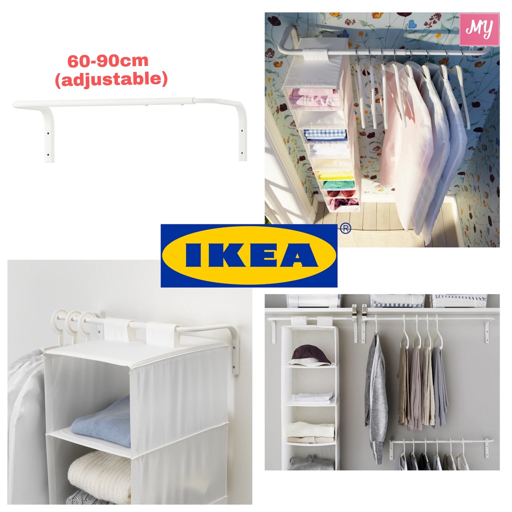 IKEA MULIG Clothes bar, White, 60-90 cm 🔥READY STOCK🔥 | Shopee Malaysia