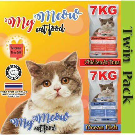 (Twin Pack) 7kg My Meow Chicken & Tuna + Ocean Fish | Shopee Malaysia