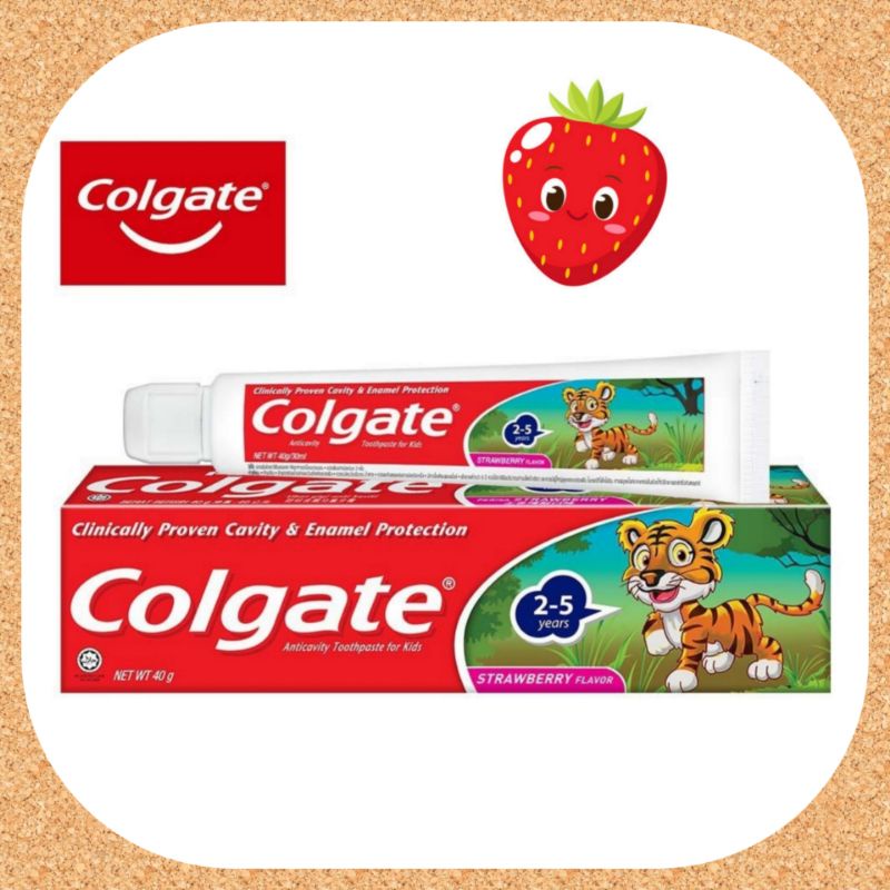 Colgate Kids Tiger Toothpaste 40g (strawberry flavour) | Shopee Malaysia