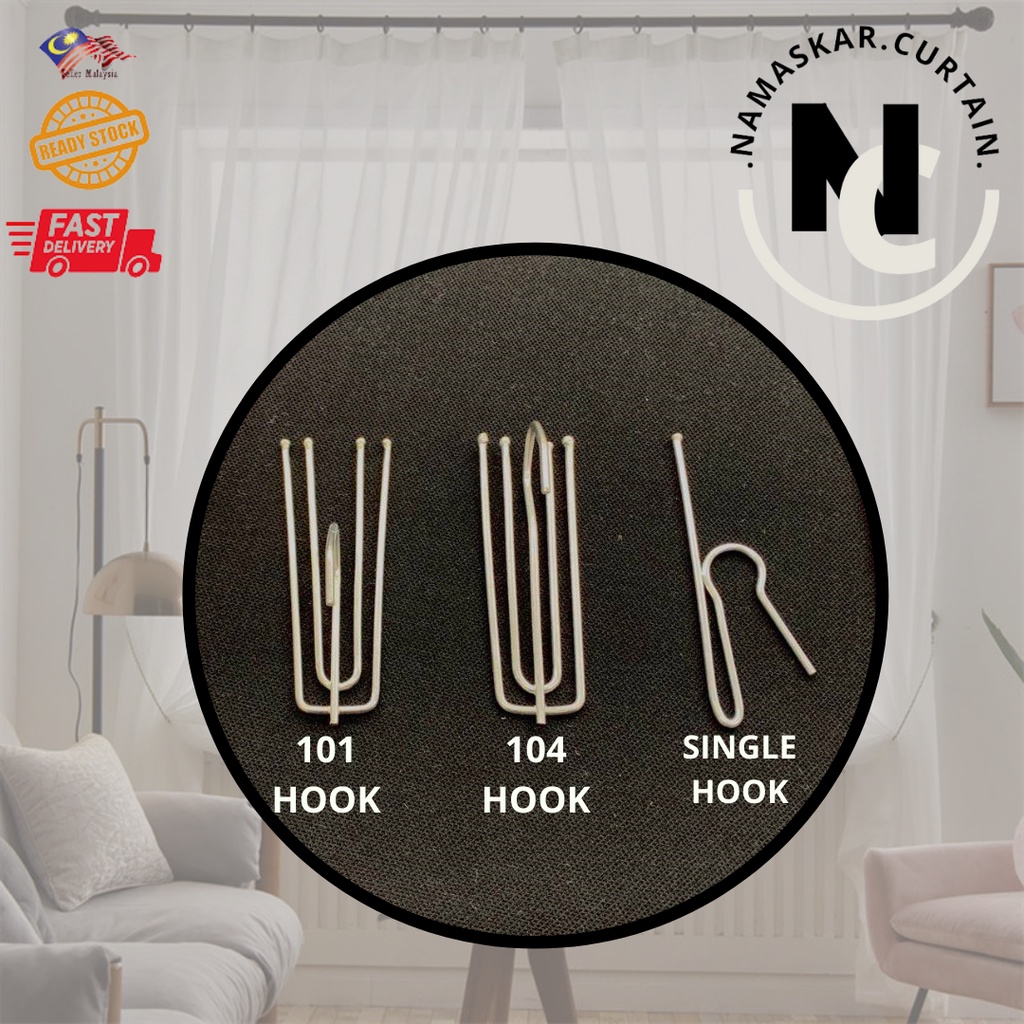 namaskar.curtain - Hook French And Single Pinch Curtain Window Metal ...