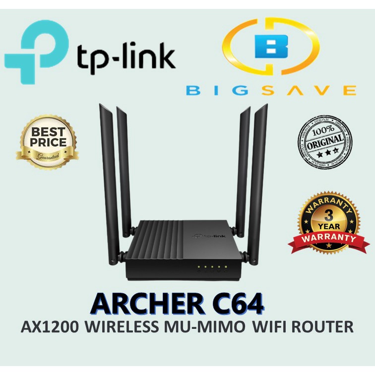 TP-LINK ARCHER-C64 AC1200 WIRELESS MU-MIMO WIFI ROUTER | Shopee Malaysia
