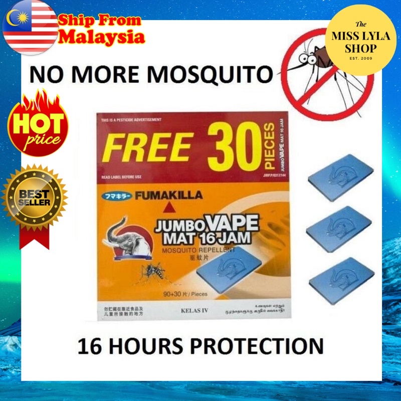 [READY STOCK] 💯ORI Fumakilla Jumbo Vape Mat 16 Jam Mosquito Repellent ...
