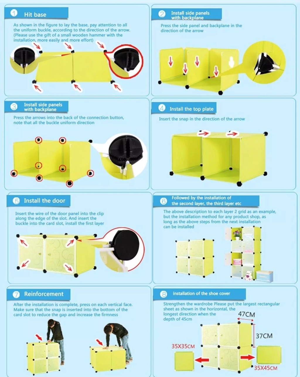 Almari Pakaian Baju Kain Simpan Barang Wardrobe Plastic Plastik Storage ...