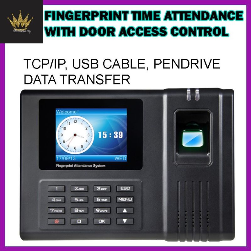 Biometric Fingerprint Scanner Time Attendance Absence Machines with Door Access Control | Shopee ...
