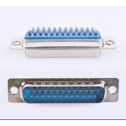 Gold Pin 25 Way Panel Mount D-sub Connector Socket RS232 RS485 DB25 ...