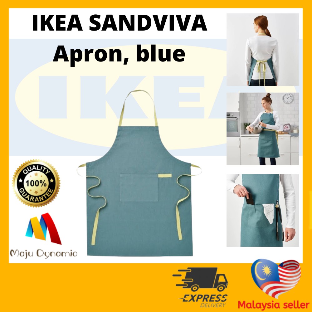 🔥Ready Stock🔥100% Original IKEA SANDVIVA Apron, blue l Apron, biru ...