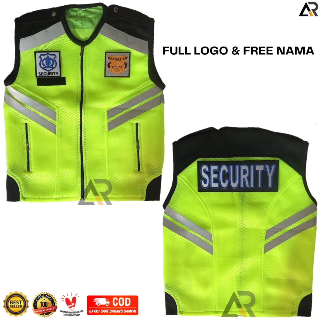 HIJAU The Newest full Green Security Vest/Satpam | Doublemesh Security ...