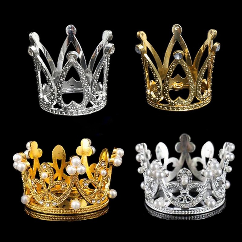 Small crown cake decoration retro children mini birthday crown ornament ...