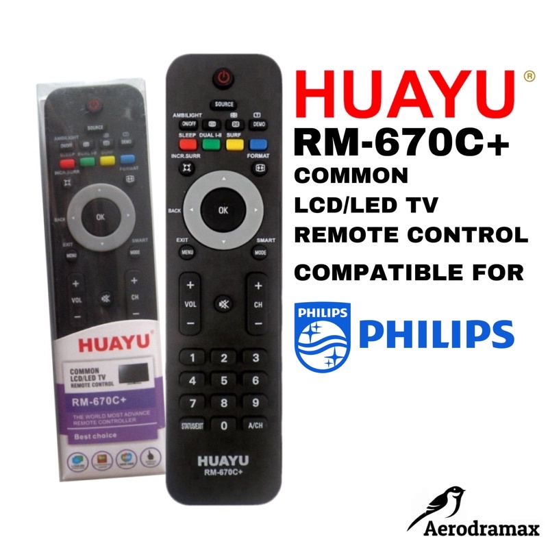 HUAYU COMMON LCD/LED TV REMOTE CONTROL RM-670C+ (PHILIPS) | Shopee Malaysia