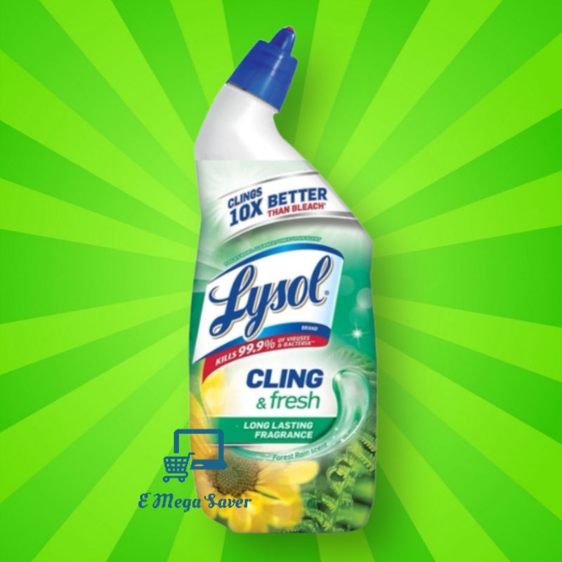 🇺🇲Lysol Cling & Fresh Forest Rain Scent Toilet Bowl Cleaner 709ml (24fl ...