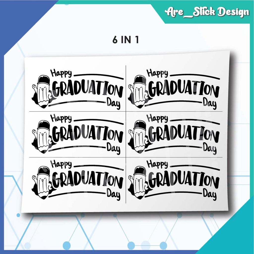 STICKER HAPPY GRADUATION [6in1] Dalam Saiz A4 [code: GRAD03] | Shopee ...