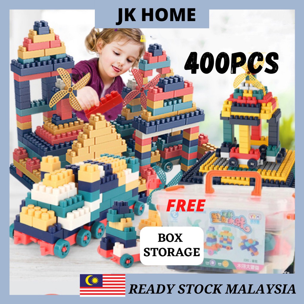 JK Home 400 pcs Particle Puzzle Plastic Building Blocks Mainan Budak ...