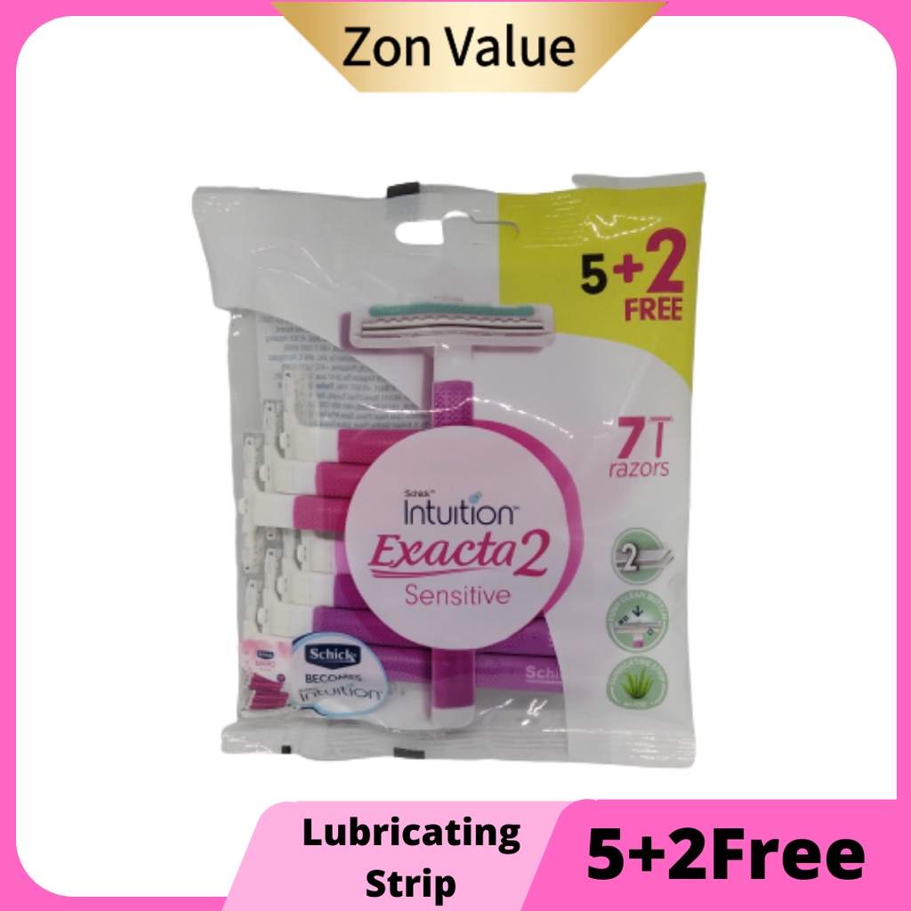 Schick Exacta 2 Sensitive Women Disposable Razor 5s + Free 2 | Shopee ...