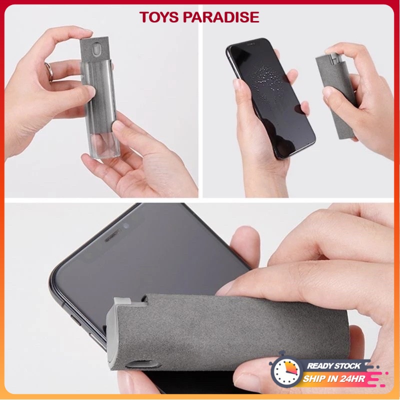 MALAYSIA STOCK 2 In 1 Portable Mobile Phone Screen Cleaner Spray Bottle ...