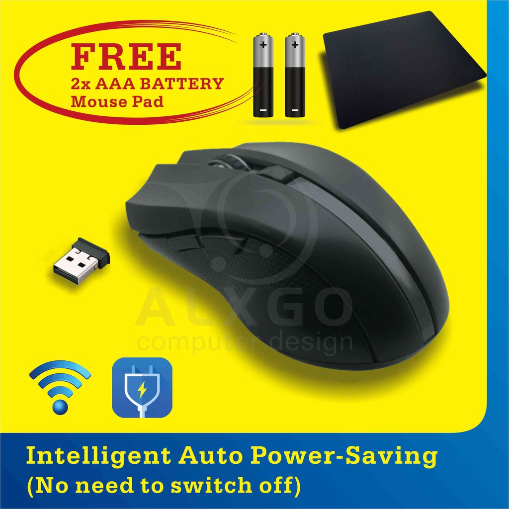 2.4Ghz Wireless USB Optical 6D Mouse Auto Saving FREE MousePad+2AAA ...