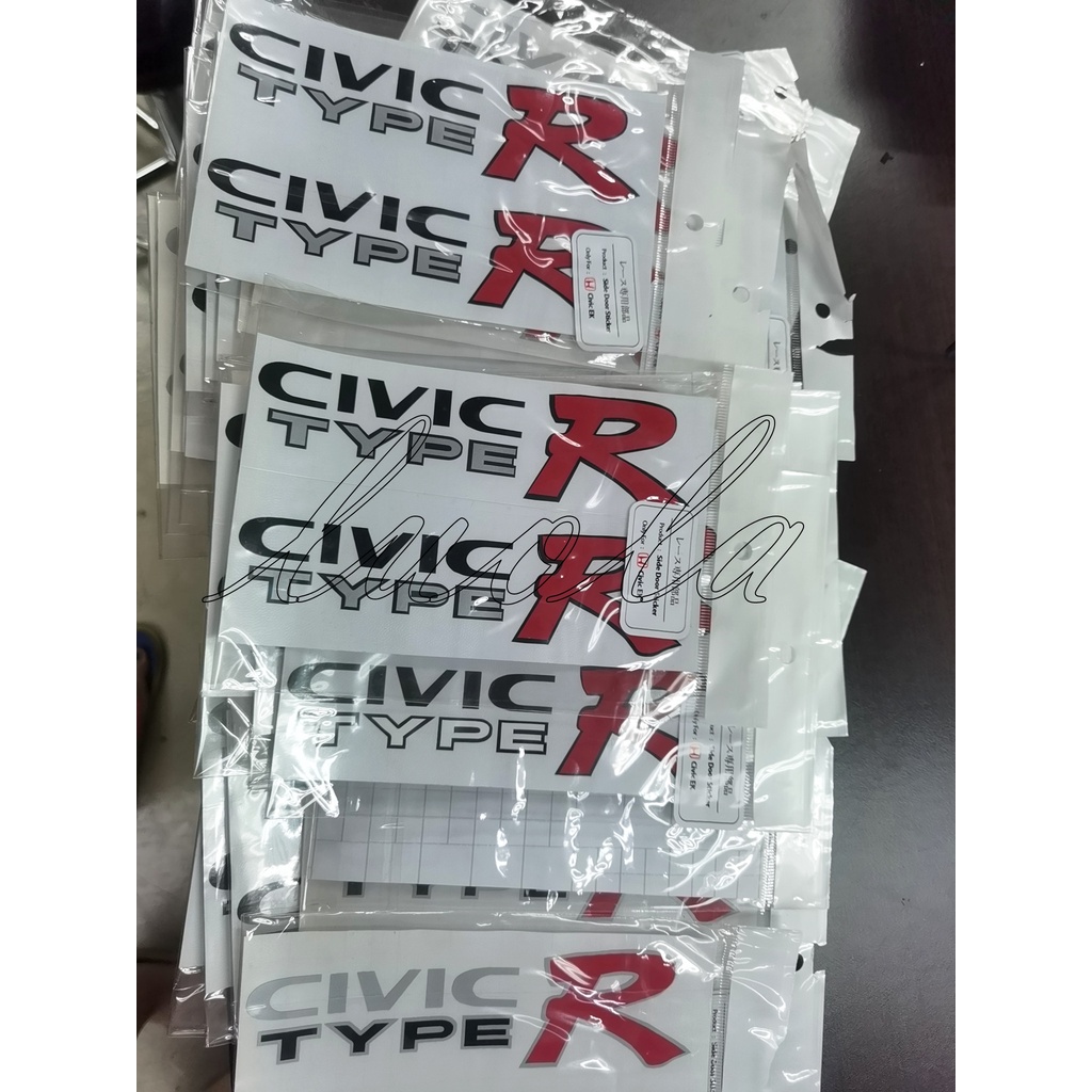 HONDA Civic TYPE R Side Vinyl Decals Stickers Set JDM Vtec Turbo FK8 ...