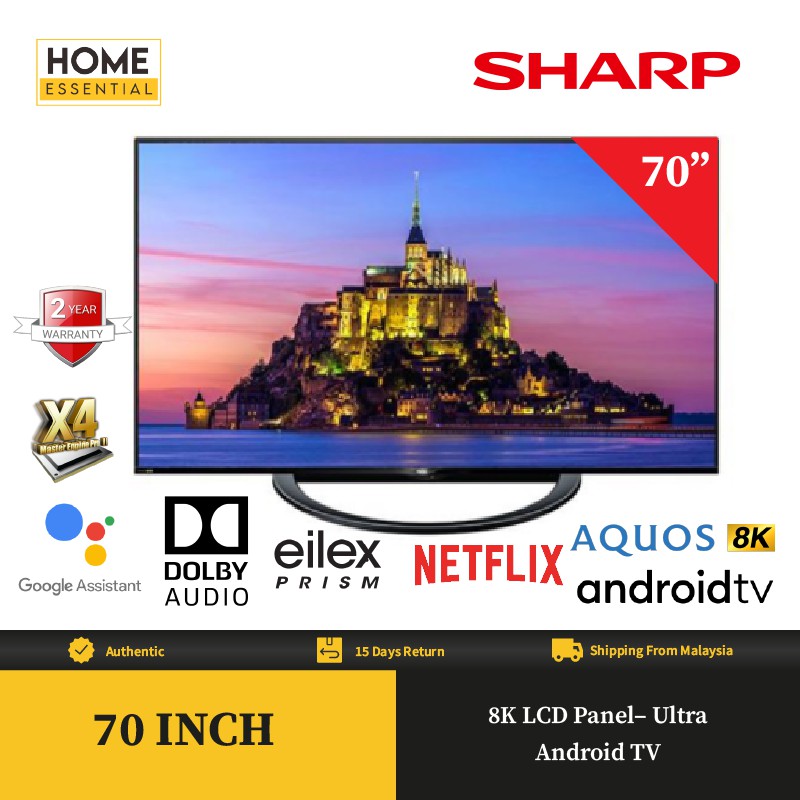 SHARP 8K Resolution TV 8TC70AX1X (70") | Shopee Malaysia