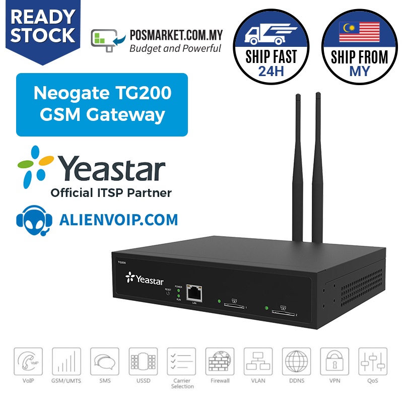Yeastar NeoGate TG200 GSM Gateway Call Center System AlienVOIP Malaysia ...