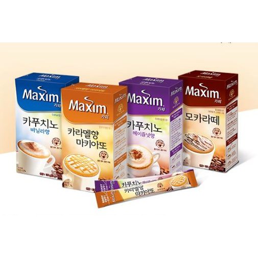 (10T)Maxim instant coffee Caramel Macchiato Latte Cappuccino Hazelnut ...