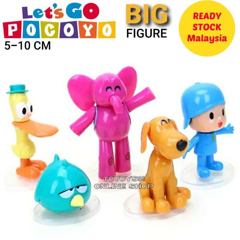5PCS POCOYO FIGURES BIG POCOYO TOY PATO SLEEPY BIRD LOULA ELLY TOY CAKE ...