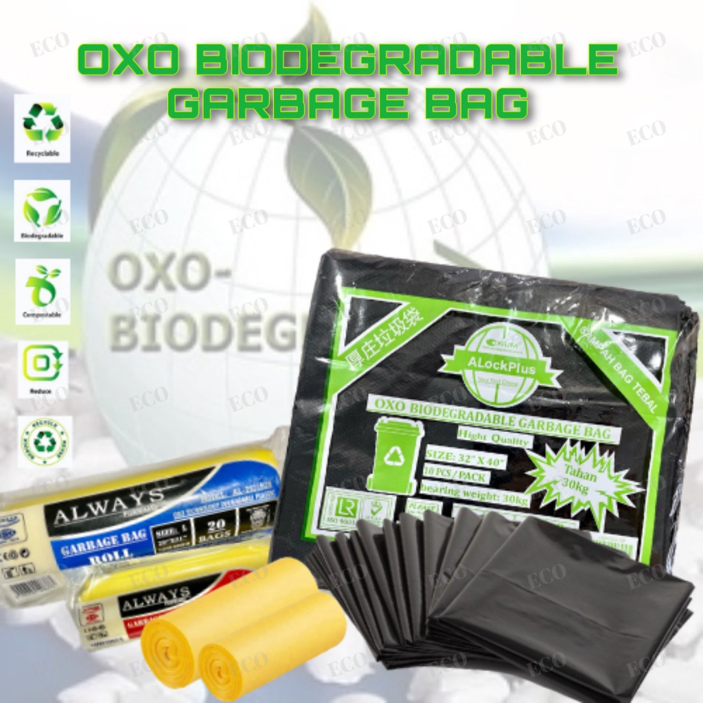 Thick Premium Quality 100% OXO Biodegradable Garbage Bag Roll(Yellow ...