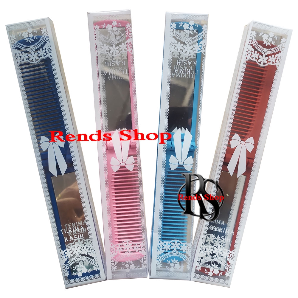(isi 100) Souvenir Folding Comb Glass Packaging Mica motif Wedding Gift ...